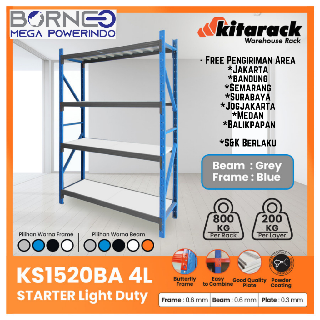 Jual KITARACK STARTER KS1520 RAK SERBAGUNA 4 SUSUN 150x60x200CM 200KG ...