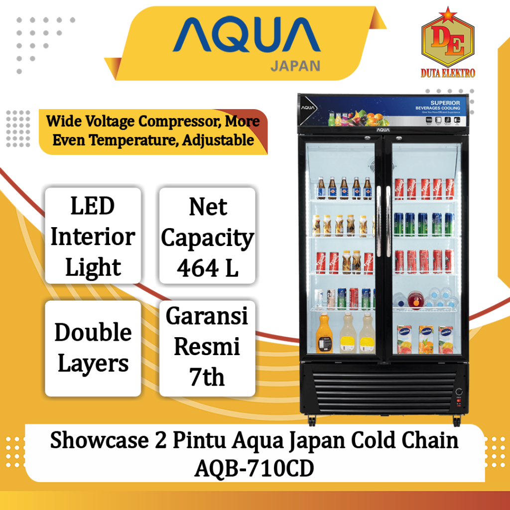 Jual Showcase 2 Pintu Aqua Japan AQB 710 CD Cold Chain | Shopee Indonesia