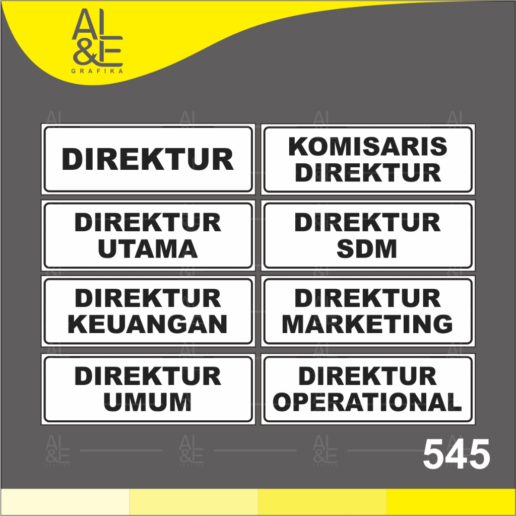 Jual 545 - Stiker Nama Ruangan Direktur di Kantor/Perusahaan, Sticker ...