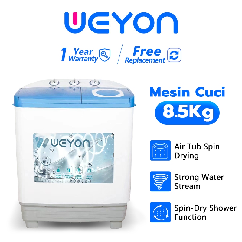 Jual Weyon Official Mesin Cuci 8.5 KG Top Loading 2 tabung Washing ...
