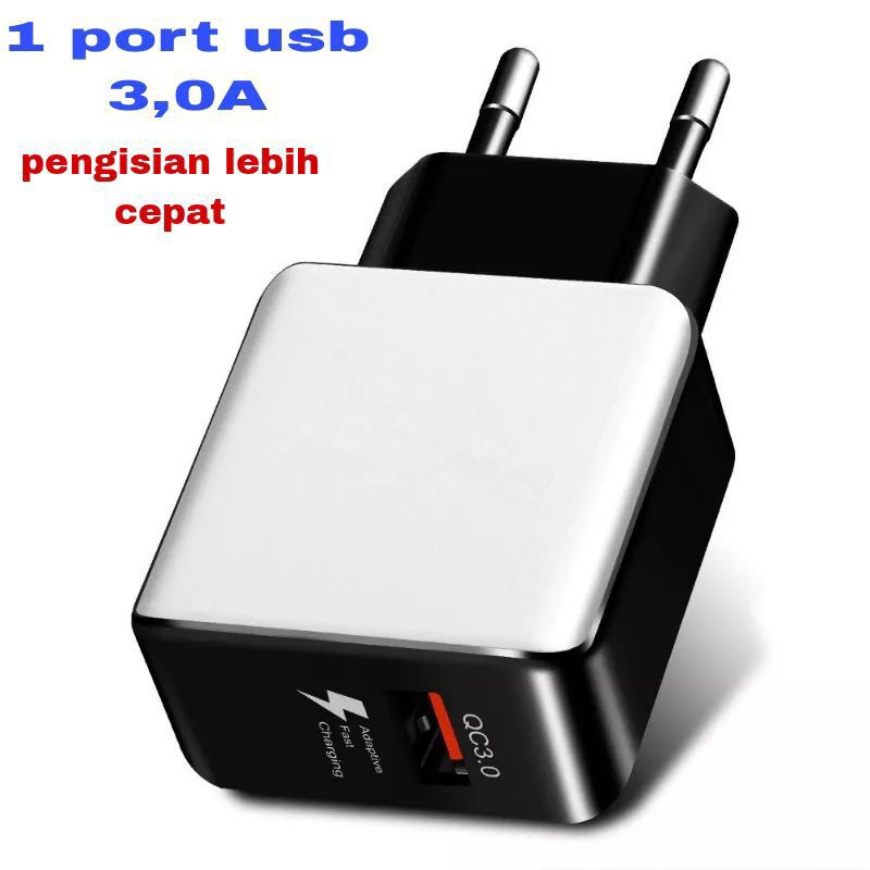 Jual CHARGER TRAVEL ADAPTOR COLOKAN USB 1 PORT TE-319 QC 3,0 CHARGER ...