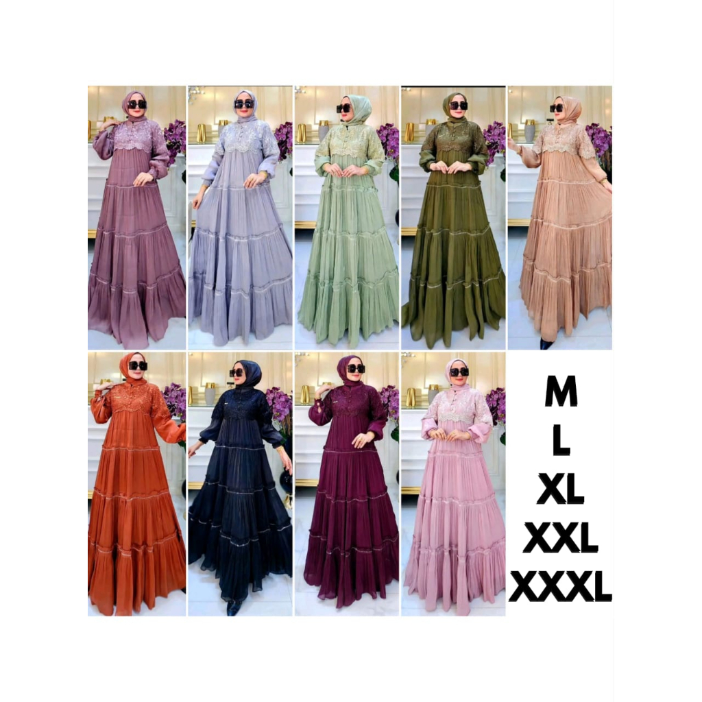 Jual Gamis Terbaru 2024 Lebaran Wanita Import Jelita Dress Busui Bahan ...