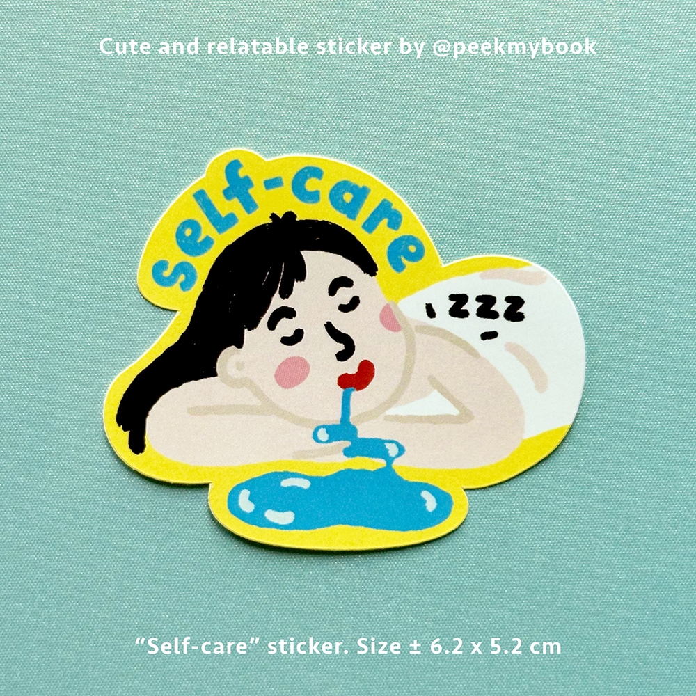 Jual Self-care - Die Cut Sticker Satuan Peekmybook / Stiker Lucu ...