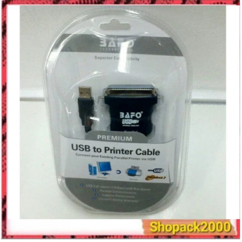 Jual Kabel USB to LPT Paralel BAFO DB 25 PIn Printer Cable Paralel BF ...