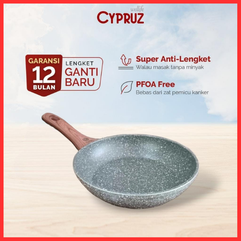 Jual cypruz marble fry pan 28 cm FP-0634 wajan anti lengket wajan keramik wajan marble wajan ...