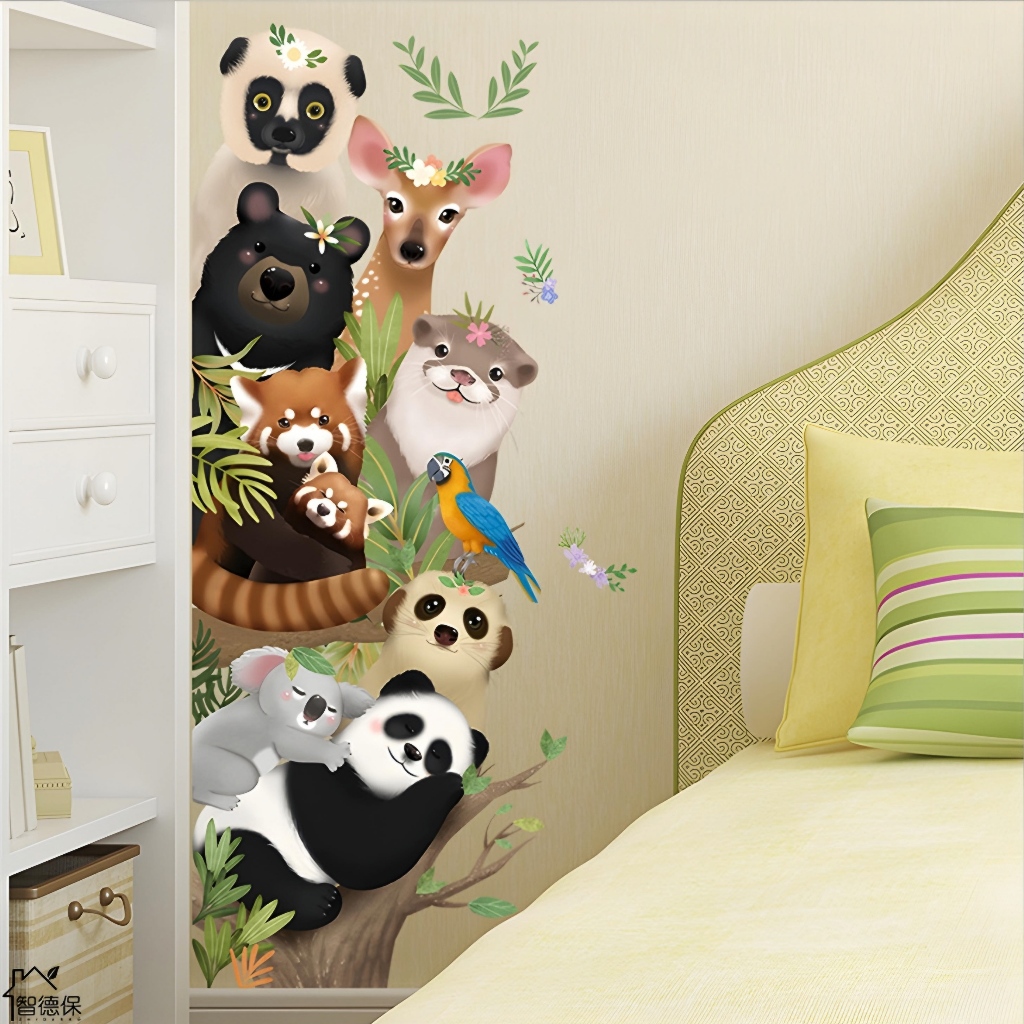 Jual Reliza Wall Sticker Animal Hewan Koala Panda Rusa Intip Zoo ...