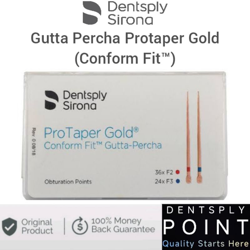 Jual ORIGINAL Dentsply Gutta Percha Protaper Gold F1 F2 F3 F4 F5 gutap ...