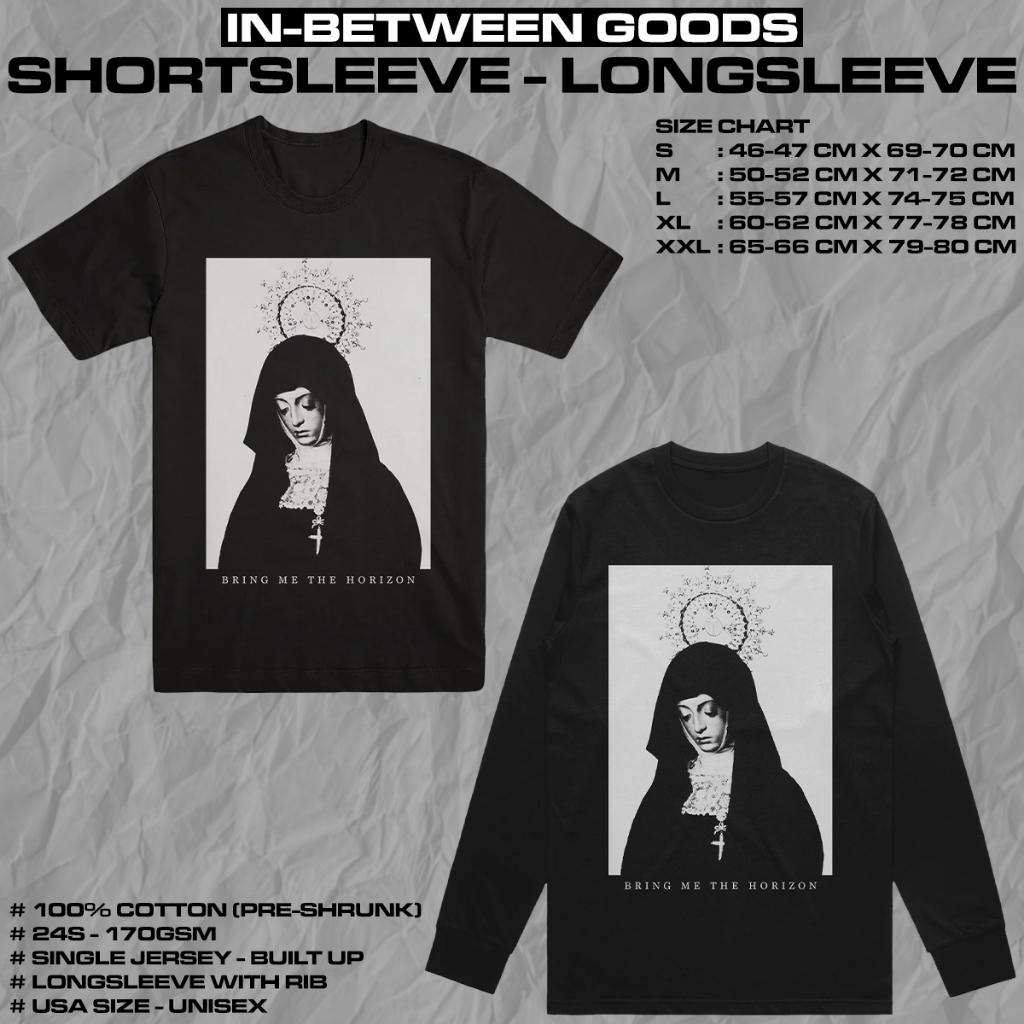 Jual BRING ME THE HORIZON - NUN | T-SHIRT | LONGSLEEVE | BAND MERCH | Shopee Indonesia