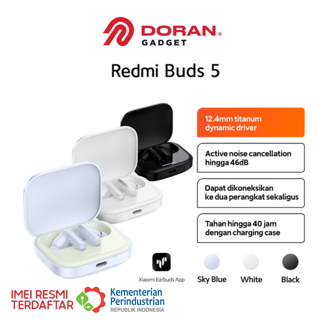 Jual Xiaomi Mi Redmi Buds 5 Headset Earphone TWS - Original Garansi ...