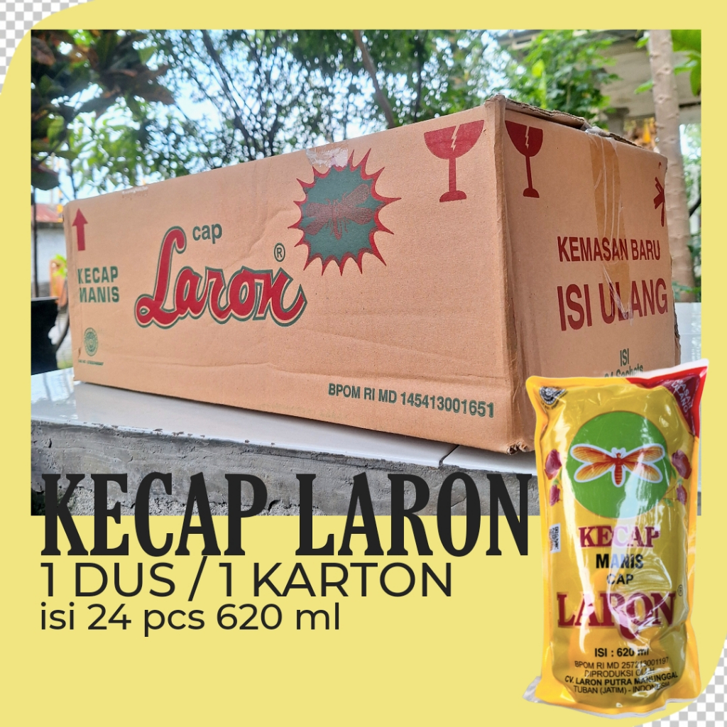 Jual Kecap Cap Laron 1 Dus Karton | Tuban | Kemasan 620ml 1 KG | Shopee ...