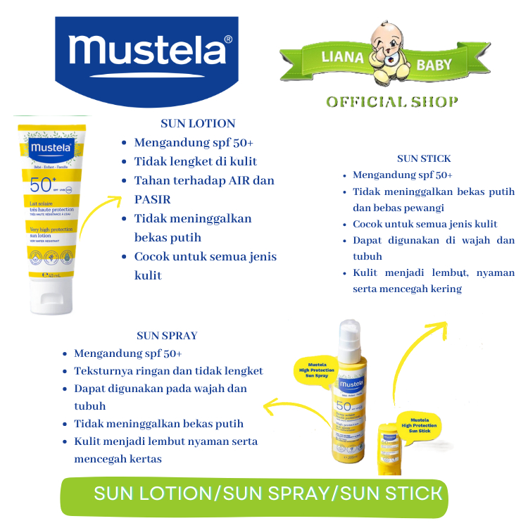 Jual PERA233 SUNSCREEN MUSTELA HIGH PROTECTION SUN LOTION SPF50+ 40m ...
