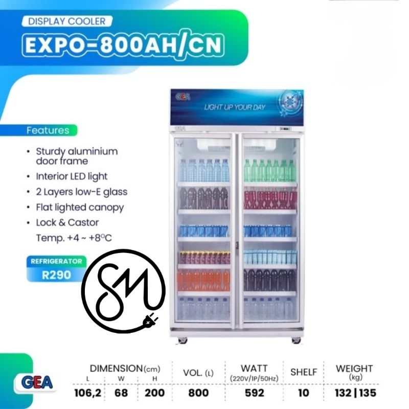 Jual Showcase GEA EXPO-800AH/CN Display Cooler 2 pintu 800 L Multi door ...