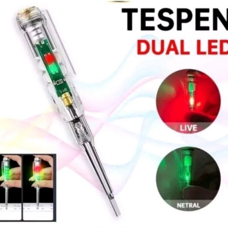 Jual Obeng Tespen MInus Dengan Lampu Alat Test LIstrik WIth Dual Led ...