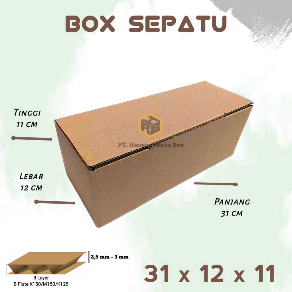 Jual Kardus/Box Sepatu Polos Luar Dalam Ukuran 31x12x11 cm | Shopee ...
