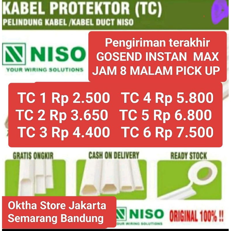 Jual NISO Kabel Duct Tc1 Tc2 Tc3 Tc4 Tc5 Tc6 TC Niso Kebel Protektor | Shopee Indonesia