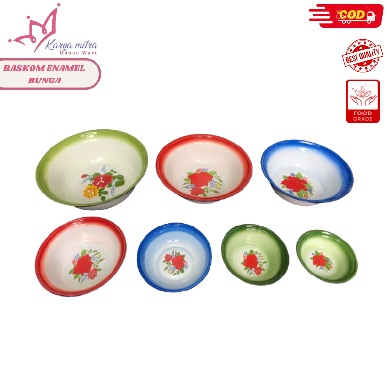 Jual Baskom Enamel Bunga/Mangkok Waskom Enamel Jadul/26 28 30CM ...