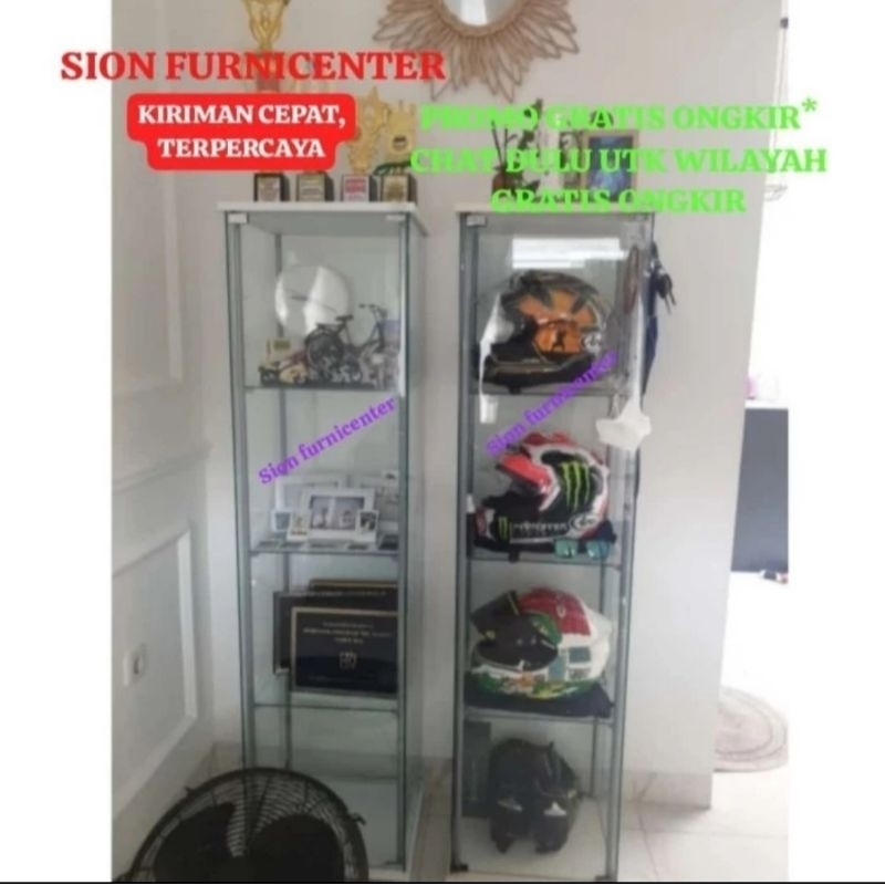 Jual Lemari display / lemari helm / lemari jam / lemari kaca single ...