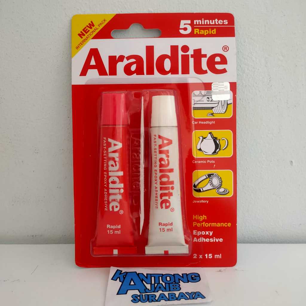 Jual Lem Araldite Merah Lem Besi Epoxy Rapid 5 minutes Hardener ...