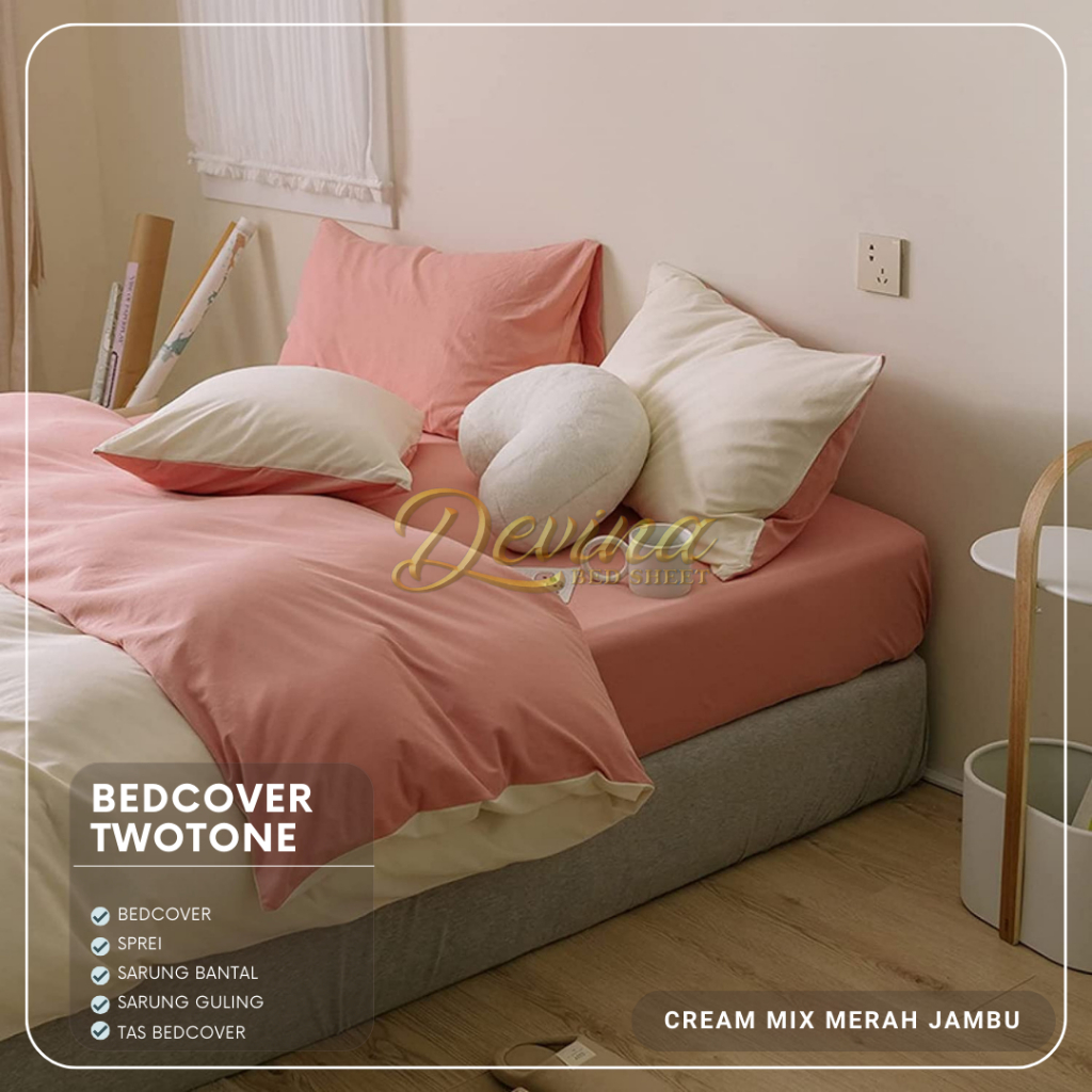 Jual Bedcover Set Two Tone Polos Selimut Bolak Balik ( Kombinasi Dua ...