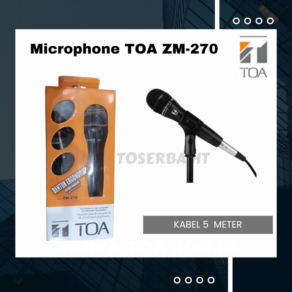 Jual Microphone ZM-270 Mic 270 Merk TOA Dinamic mic genggam adzan ...