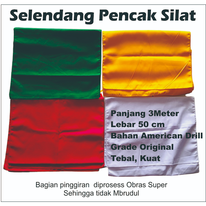 Jual Sabuk Pencak Silat 50Cmx3M Polos tanpa logo - Sabuk Kuning Pencak ...