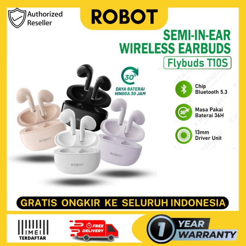 Jual ROBOT T10S TWS Flybuds Earphone Bluetooth Original | Shopee Indonesia