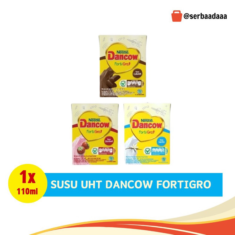 Jual DANCOW FORTIGRO UHT 110ml RASA COKELAT| VANILLA | STRAWBERRY ...