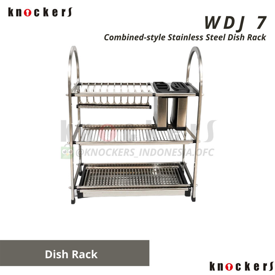 Jual RAK DAPUR PIRING SENDOK GELAS 3 TINGKAT STAINLESS STEEL 304 DISH ...