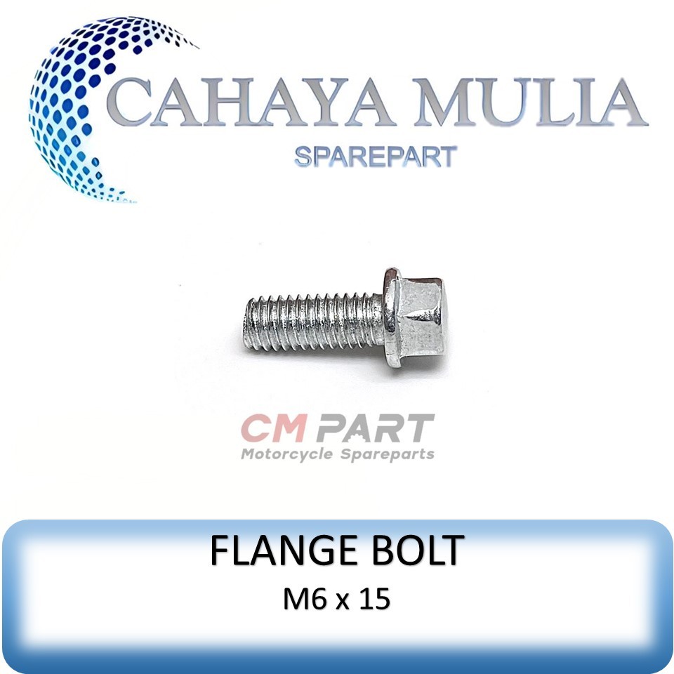 Jual Baut Flange Bolt M6 6x15 Baut Blok Mesin CVT M6x15 Kunci 8 | Shopee Indonesia