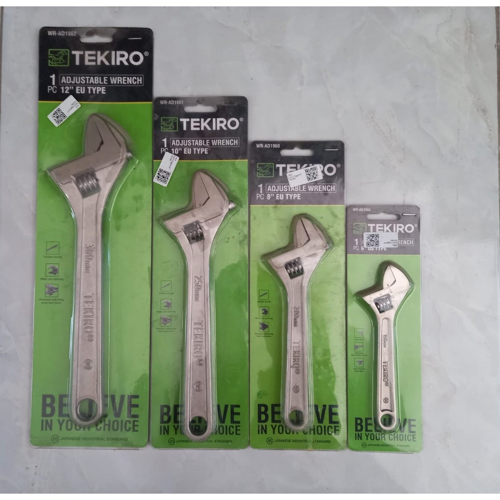 Jual Tekiro Kunci inggris 6 8 10 12 inch adjustable wrench kunci bago ...