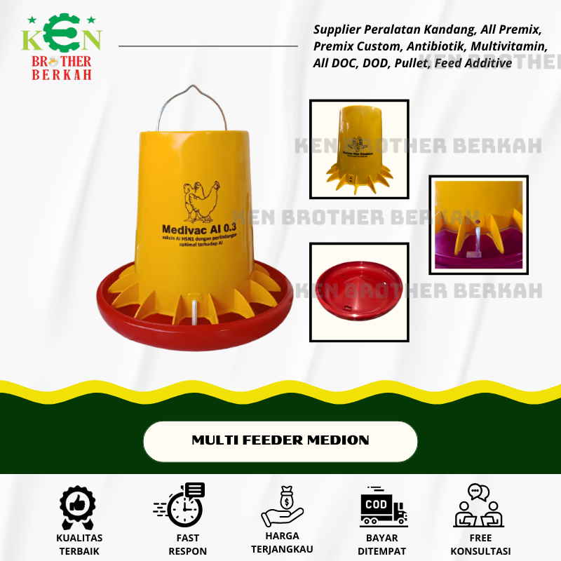 Jual Tempat Ransum Ayam Multi Feeder Medion Tempat Pakan Ayam Superfeeder 5 KG | Shopee Indonesia