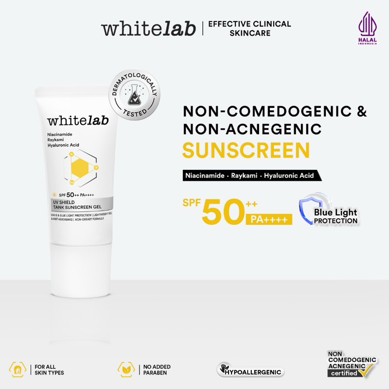 Jual Whitelab UV Shield Tank Sunscreen Gel SPF 50++ 30g | Shopee Indonesia