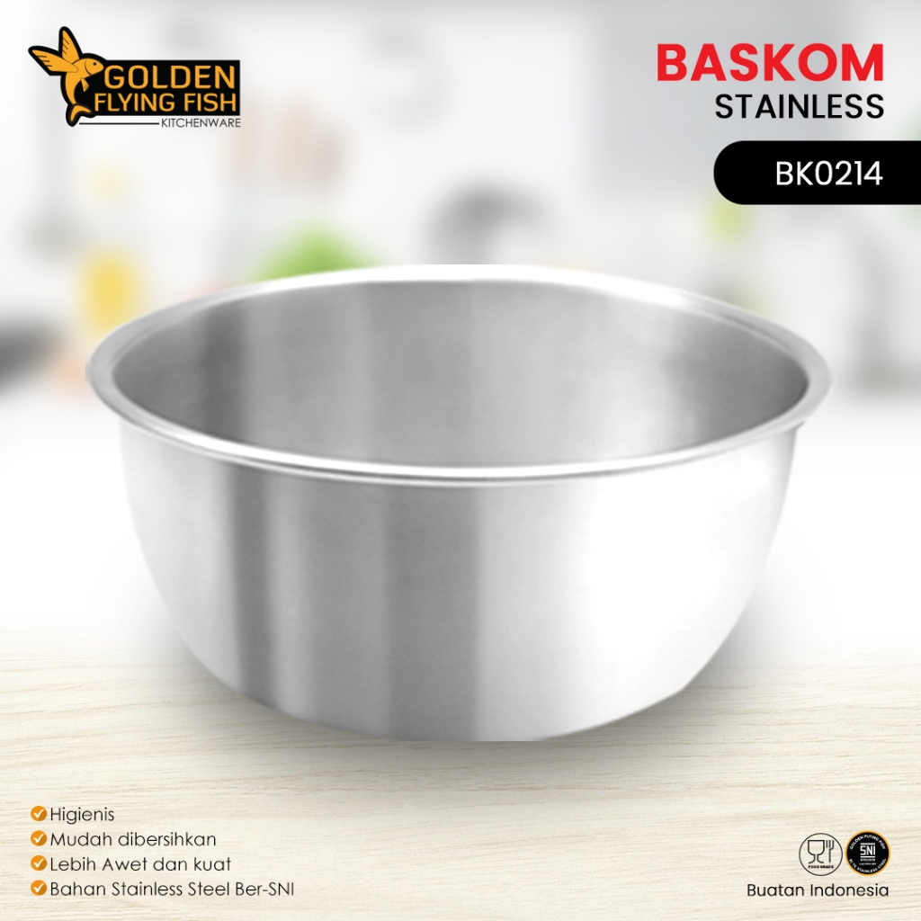 Jual Baskom Stainless Steel 0,5 mm 14cm BK0214 - Golden Flying Fish ...