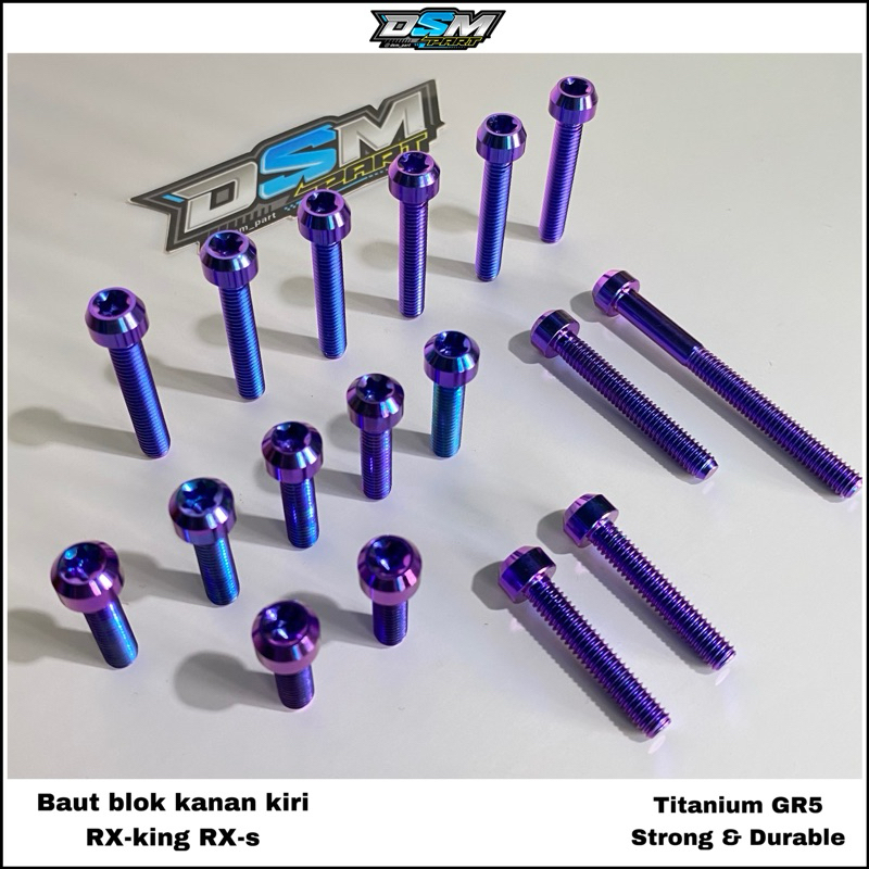 Jual Baut Bak Mesin Kanan Kiri Rx-king RX-s Titanium gr5 (17pcs) | Shopee Indonesia