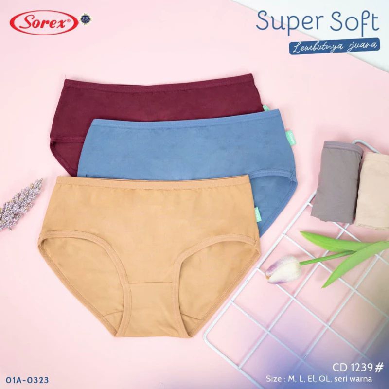 Jual (6pcs) ORIGINAL cd sorex 1239 / cd wanita dewasa sorex cuting midi super soft / CELANA ...