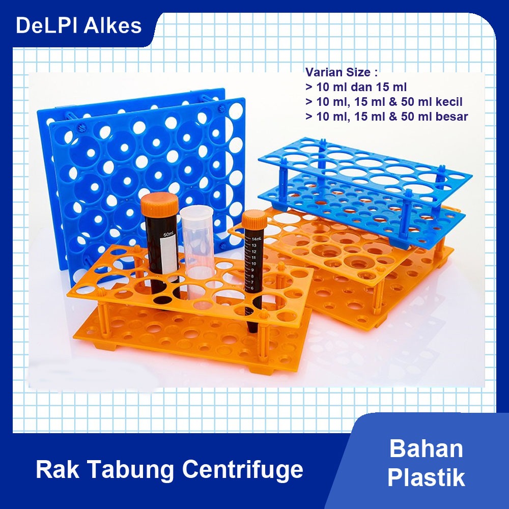 Jual Rak Tabung Centrifuge Plastik 10 ml, 15 ml dan 50 ml 50 Lubang ...
