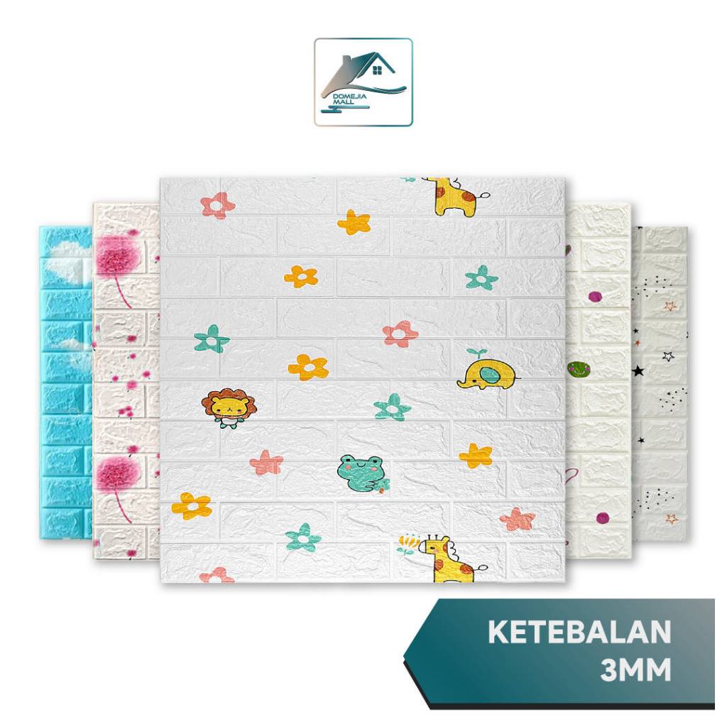 Jual Wallpaper Sticker dinding 3d Foam Motif Gambar Animal KARTUN ANAK ...