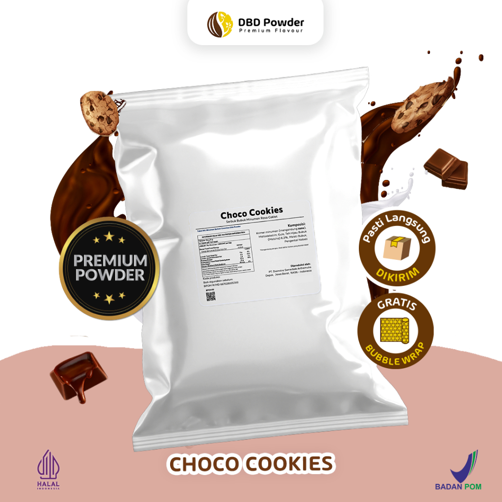 Jual Bubuk Minuman Custom Kemasan Polos Choco Cookies 1Kg | Shopee ...