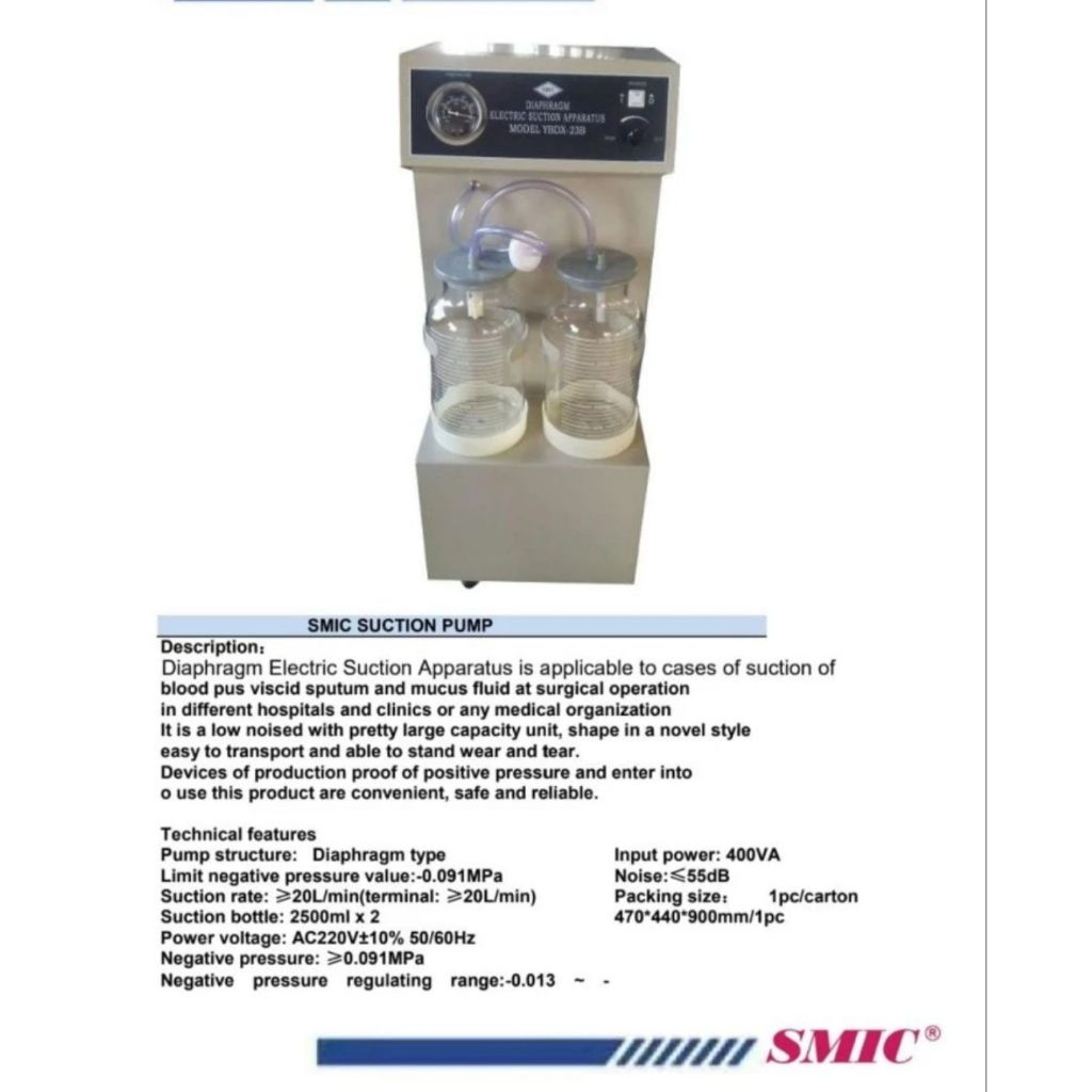 Jual SMIC SUCTION PUMP YBDX-23B - SUCTION PUMP DUA TABUNG | Shopee ...