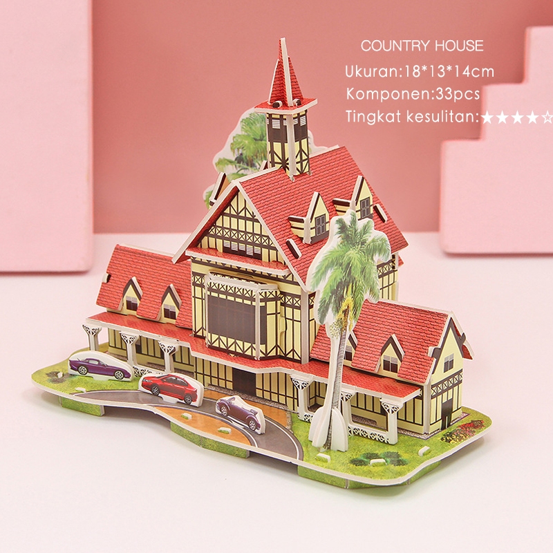 Jual Mainan Anak 3D Puzzle Diy Mainan edukasi Miniatur diy rumah bahan ...