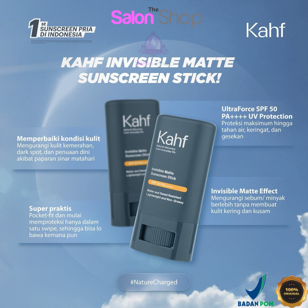 Jual Kahf Invisible matte sunscreen stick SPF 50 PA++++ 22g | Shopee ...