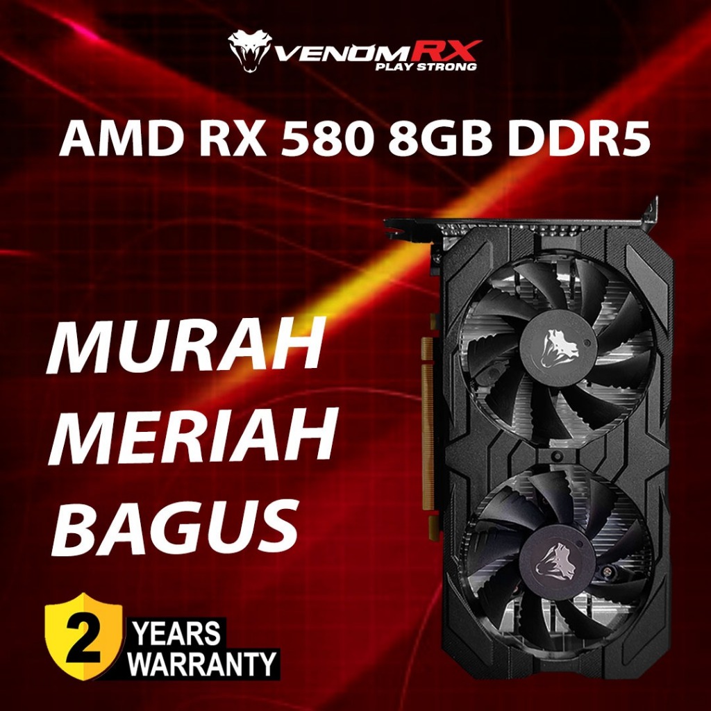 Jual VGA CARD RADEON RX 580 8GB DDR5 DUAL FAN - VENOMRX RX 580 8GB DDR5 ...