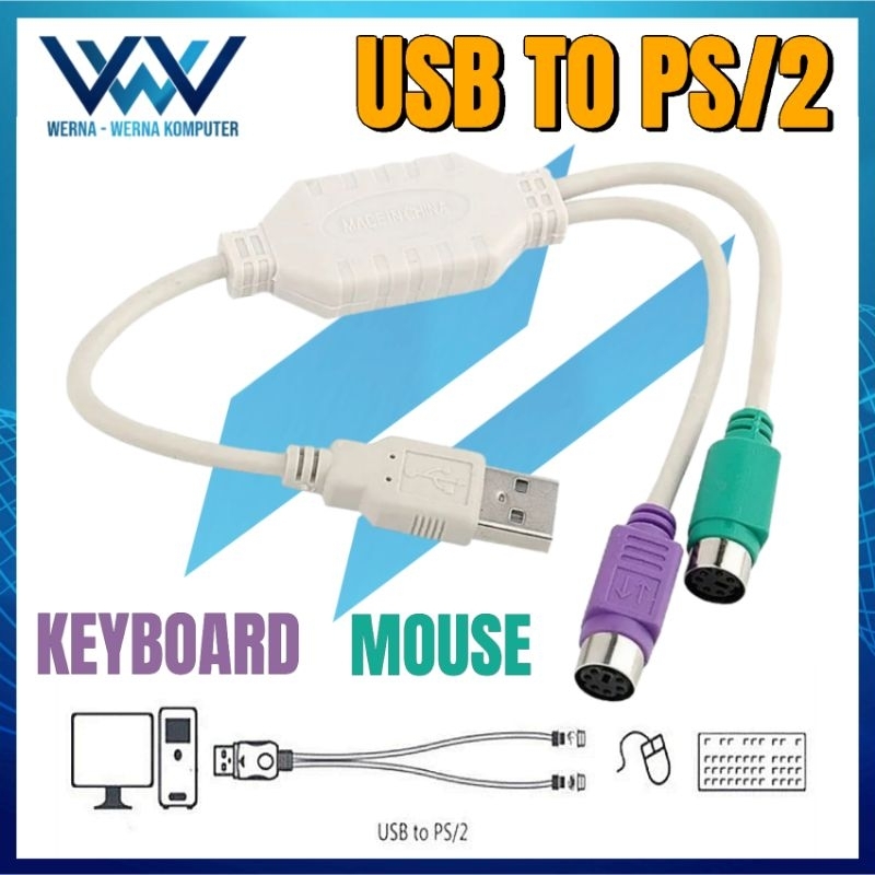 Jual Adapter USB to PS2 PS/2 KEYBOARD + MOUSE | Shopee Indonesia
