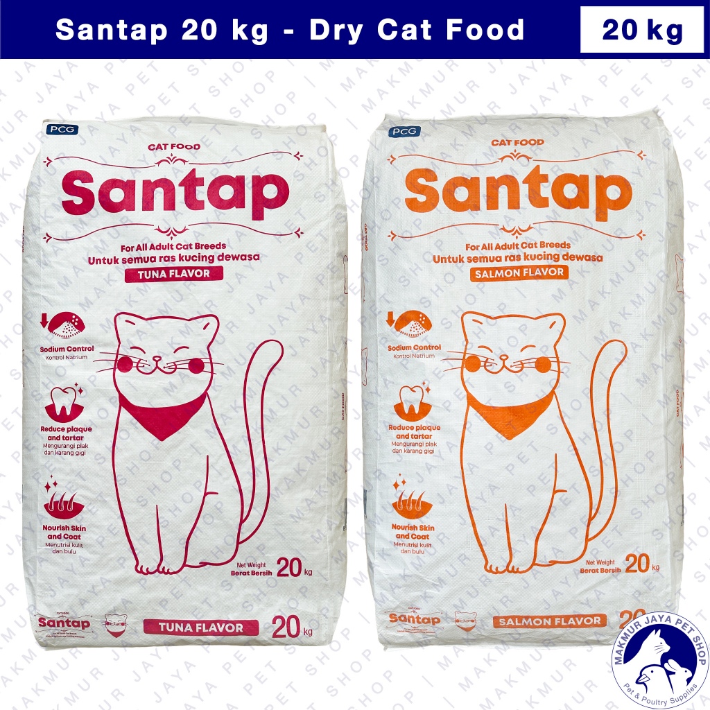 Jual SANTAP Dry Cat Food Tuna Salmon 20 kg / Makanan Kucing Kering 20kg ...