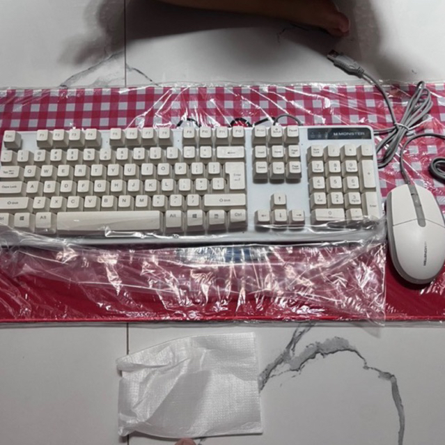 Jual Monster KM1 Pro Wired RGB Light Keyboard Mouse Set | Shopee Indonesia