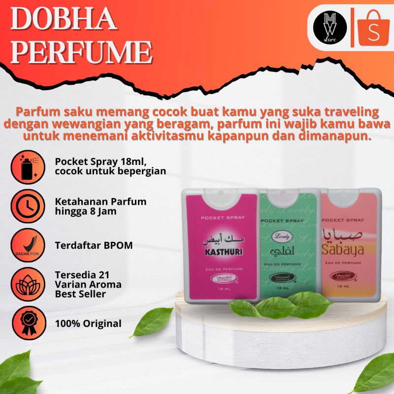 Jual Parfum DOBHA 18ml Pocket Spray BPOM 100% Original All Variant ...