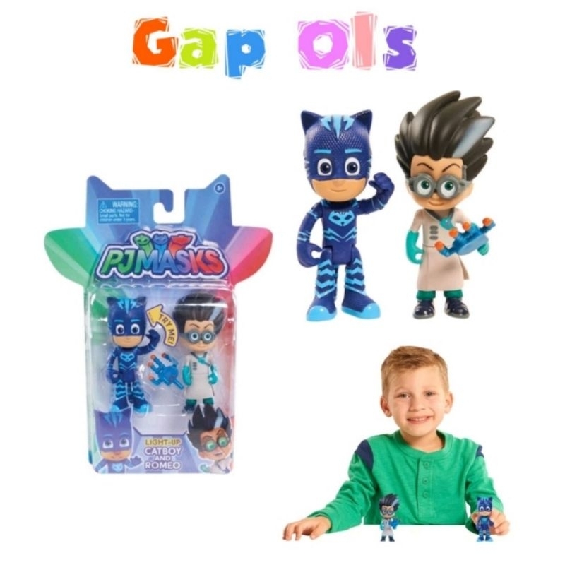Jual PJ Mask Light Up Catboy and Romeo Figurine Catboy Figure | Shopee ...