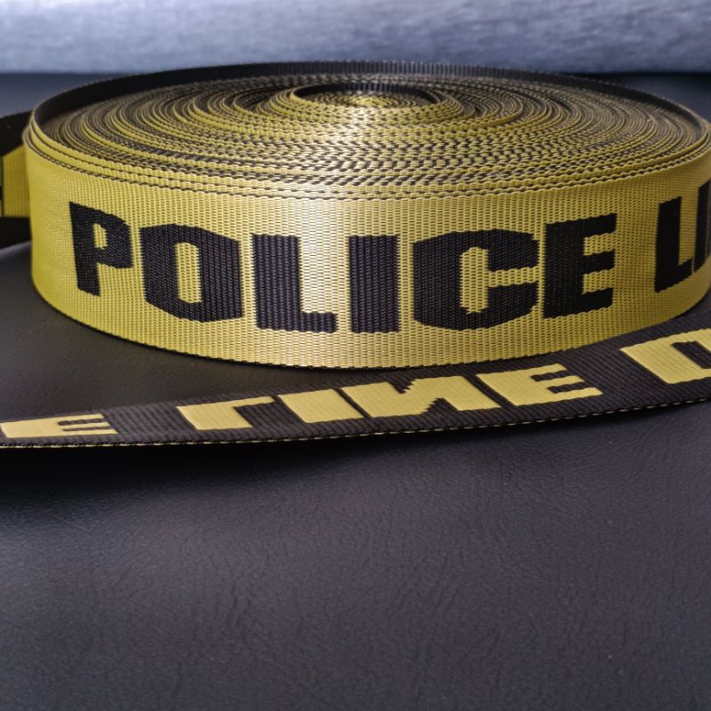 Jual Tali Webbing Police Line Do Not Cross ukuran 5cm Per 1 Rol ...