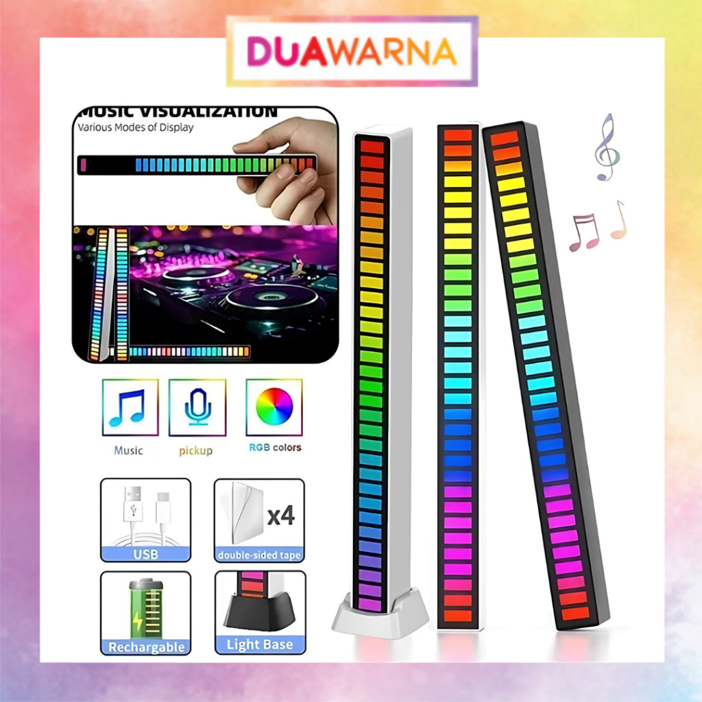 Jual DuaWarna Lampu LED RGB Bar Strip Spectrum Audio Indicator Music ...
