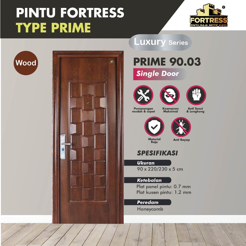 Jual PINTU BAJA FORTRESS PRIME 90.03 / PINTU FORTRESS 90 CM / KAYU | Shopee Indonesia